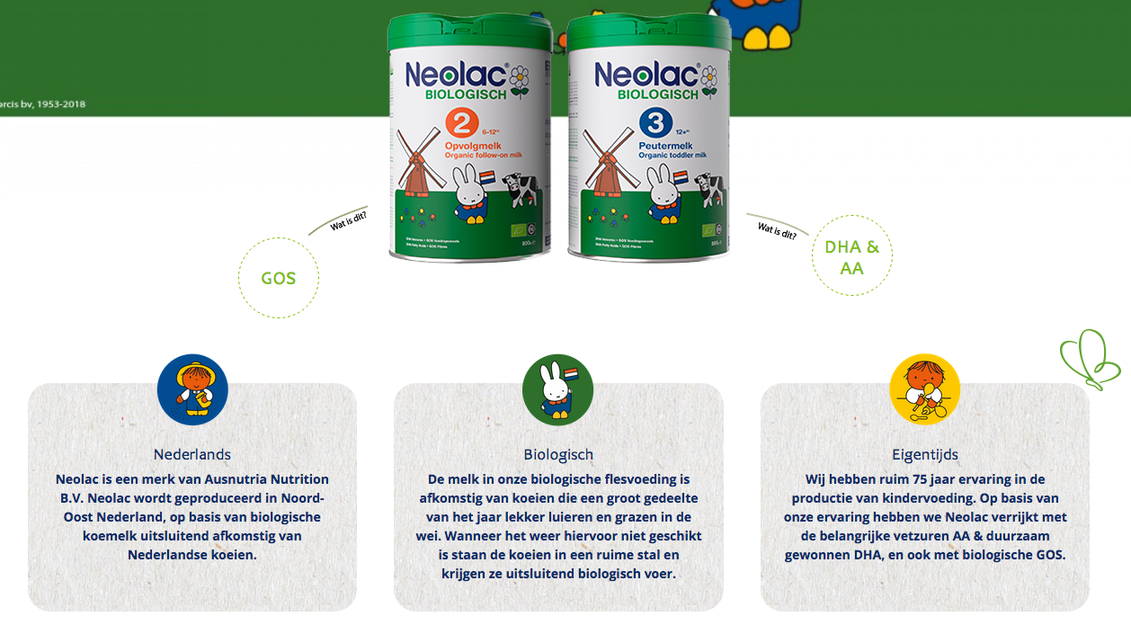 Ne­olac 3 Bi­o­lo­gi­sche peu­ter­melk 800g 荷兰悠蓝有机婴幼儿牛奶粉 3 段 800g